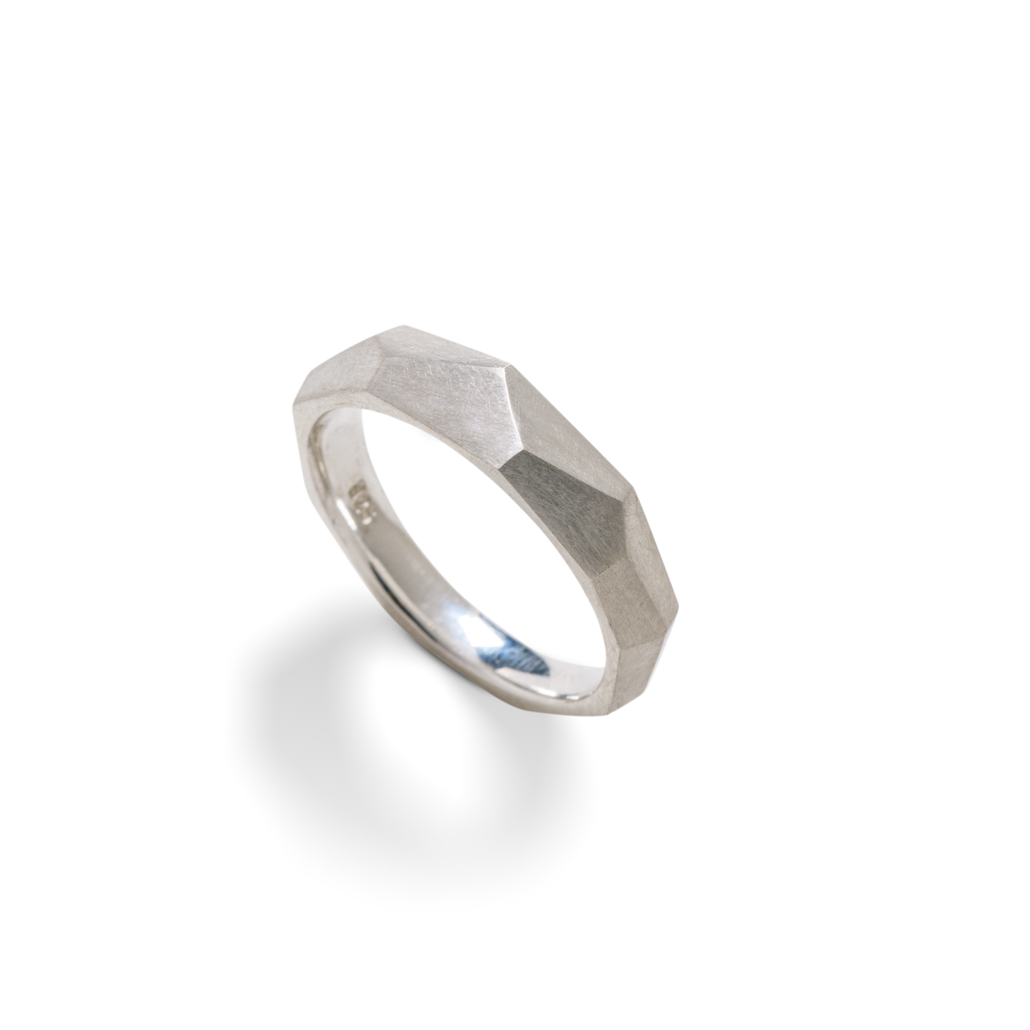 These faceted ring is made from sterling silver - polished on the ...